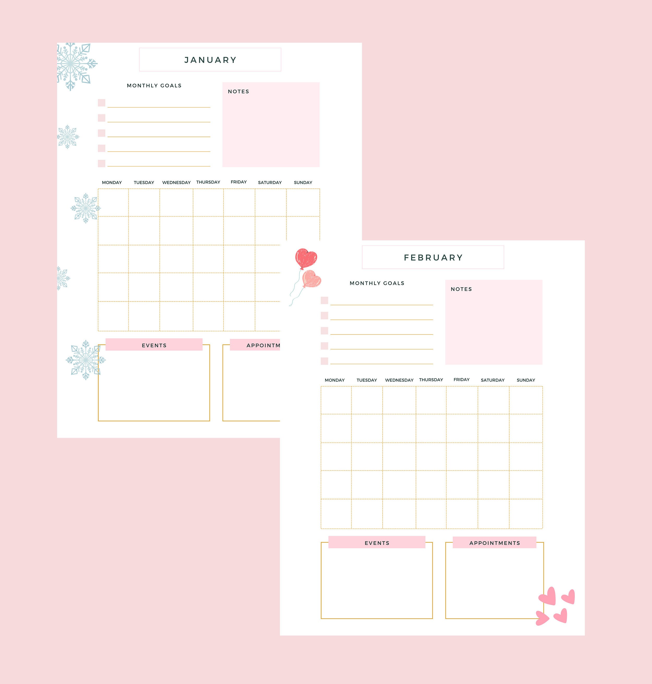Life Planner Printable Daily, Weekly, and Monthly Planner. Digital ...