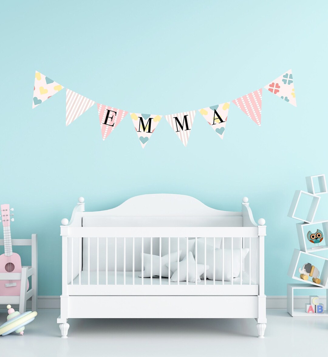 Cute Pink Printable Bunting Banner, Hearts Stripes, Birthday, Shower ...