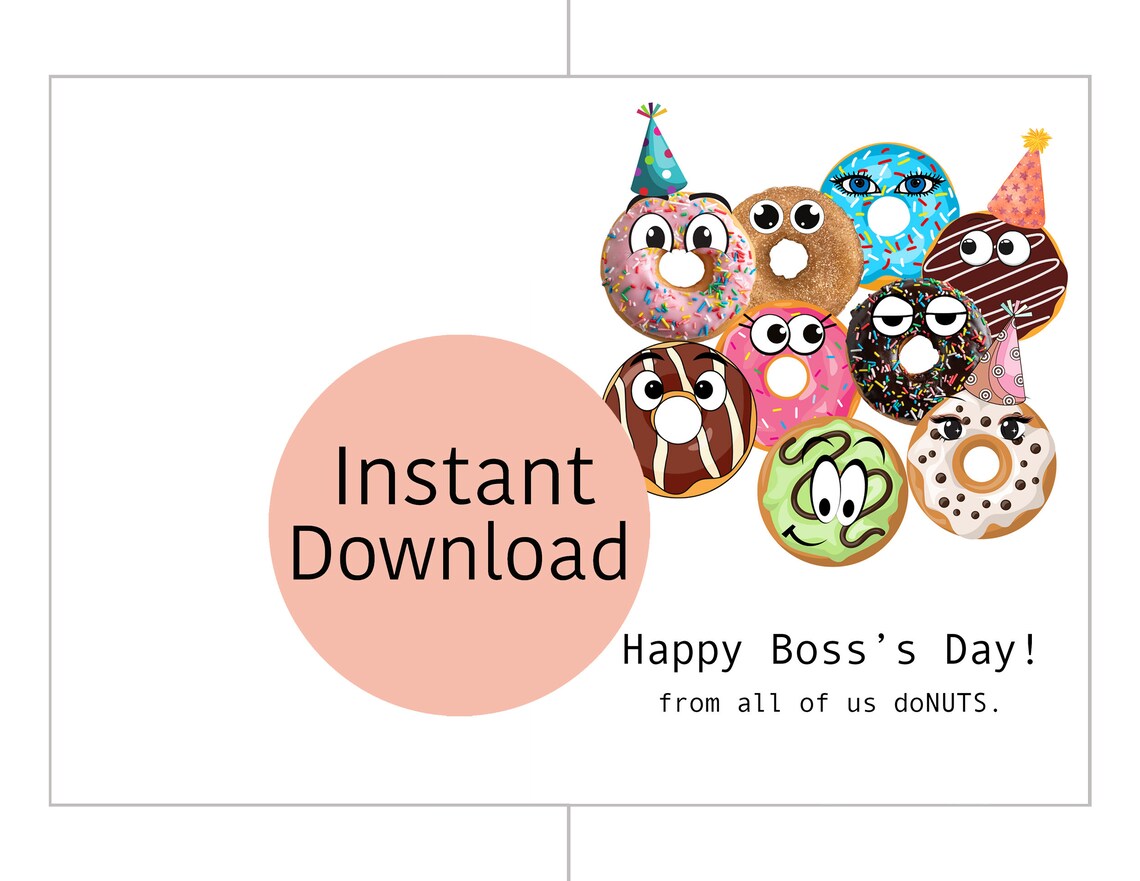 Funny Boss's Day Card - Group of Donuts - Printable Boss's Day Card ...