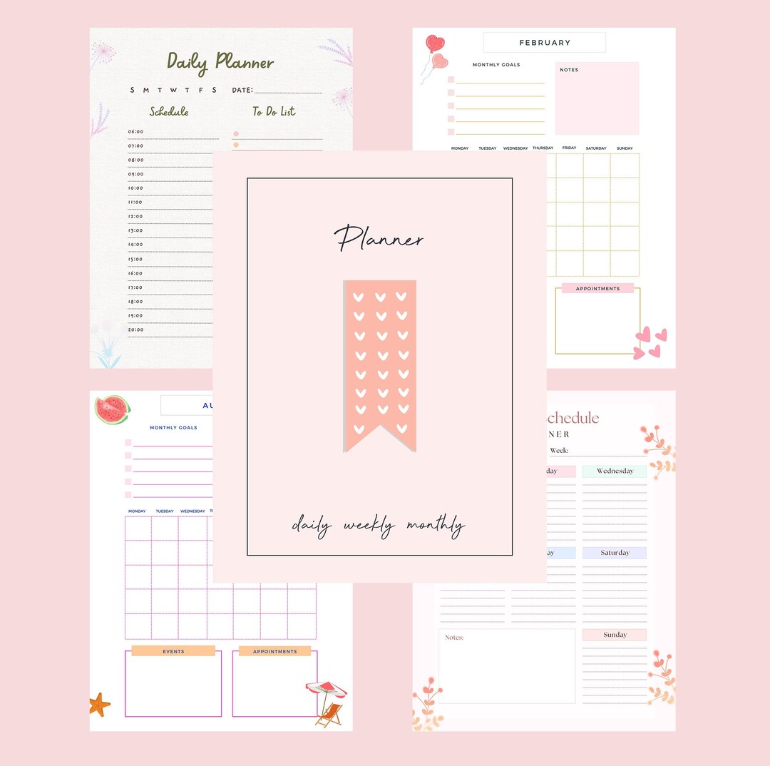 Life Planner Printable Daily, Weekly, and Monthly Planner. Digital ...