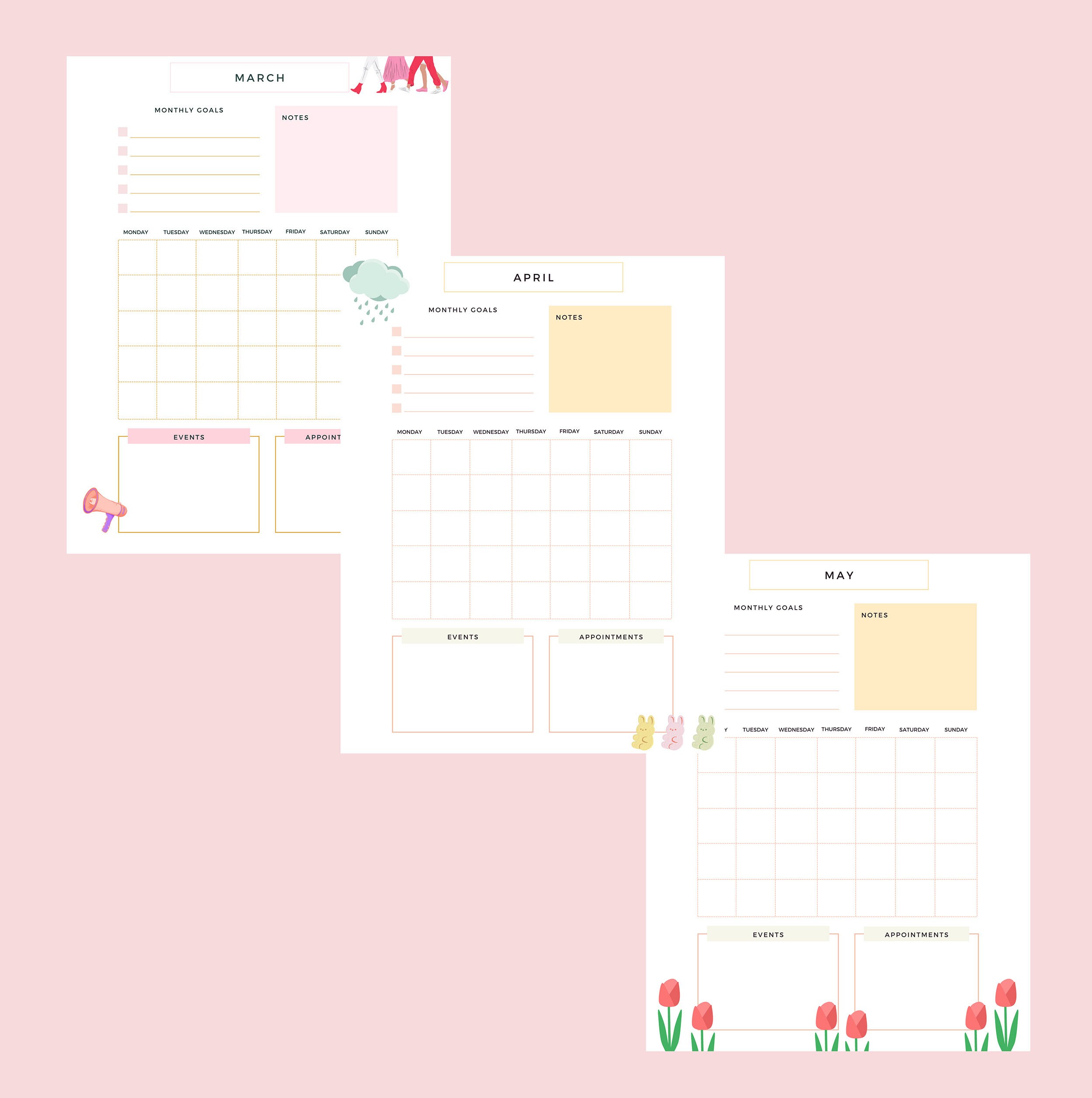 Life Planner Printable Daily, Weekly, and Monthly Planner. Digital ...