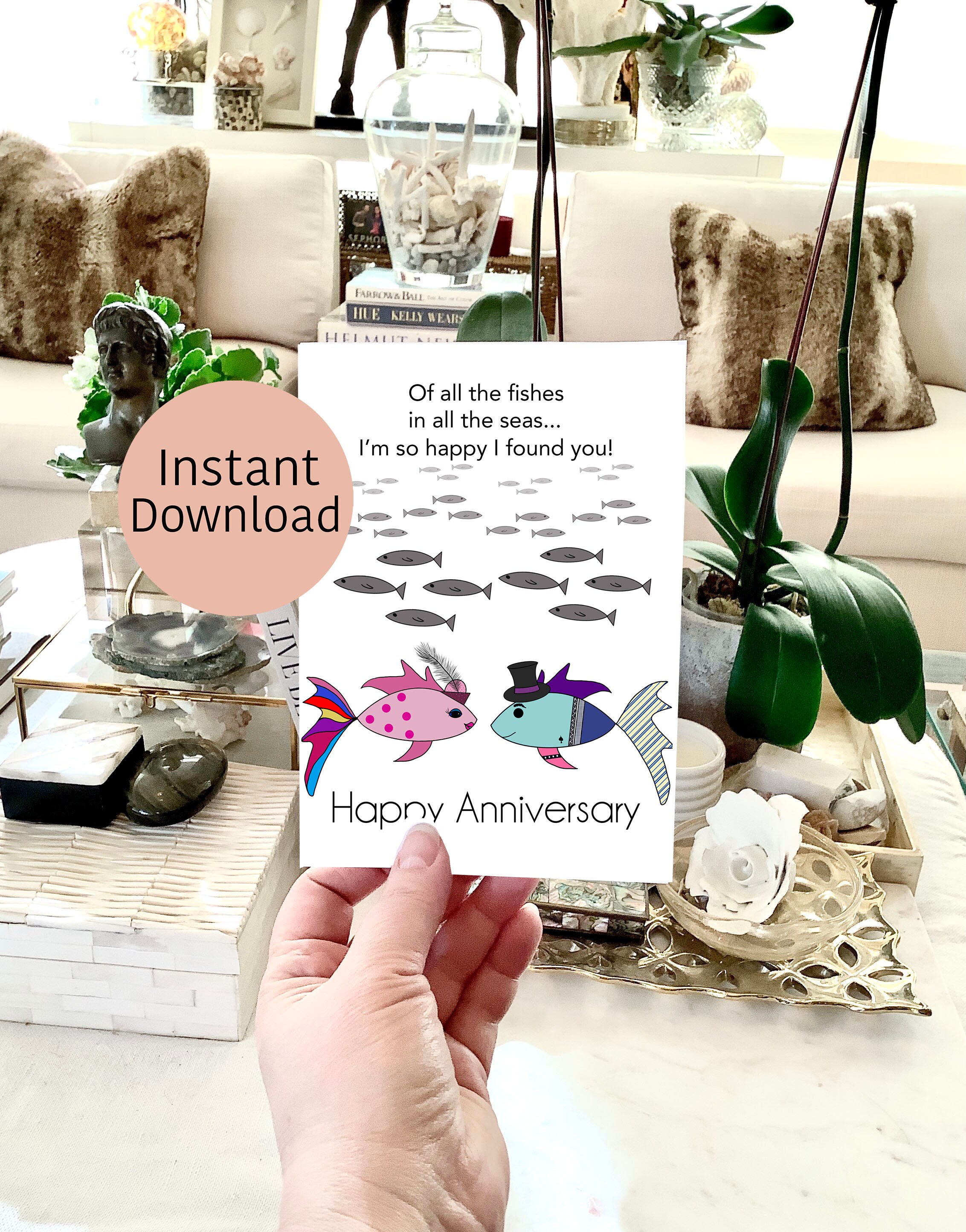 Anniversary Card - Fish in the Sea - Printable Anniversary Card ...