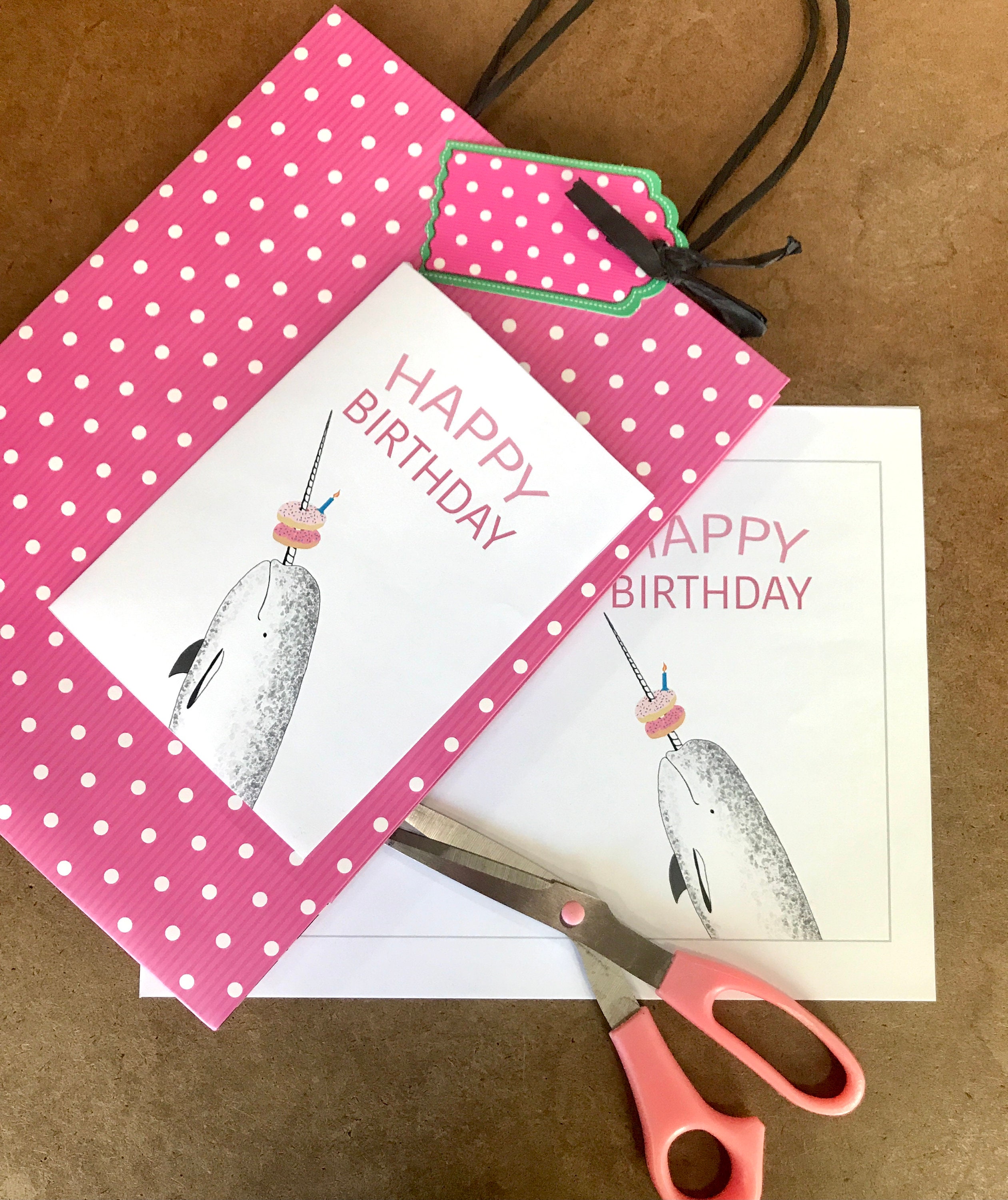 Narwhal Happy Birthday Printable Birthday Card, Instant Download ...