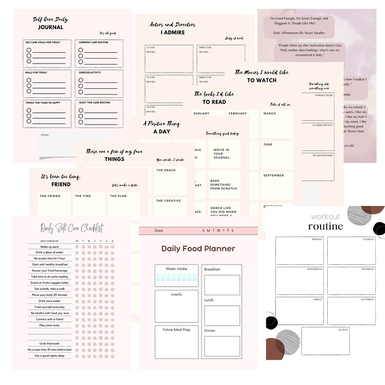 BUNDLE Life Planner Budget Planner Meal Planner Cleaning Planner Self ...