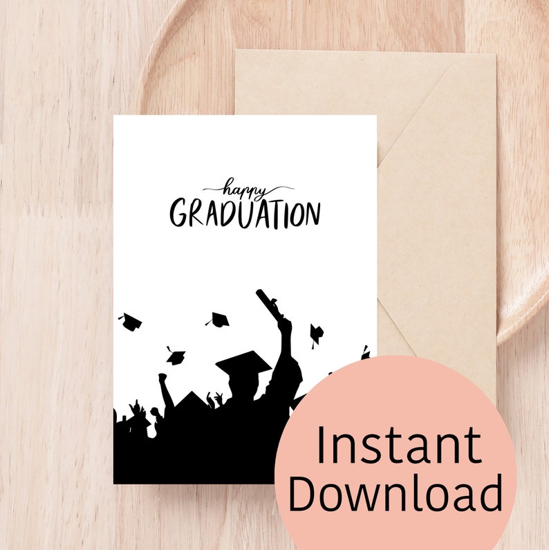 Graduation Card - "happy Graduation", Printable Graduation Card Student ...