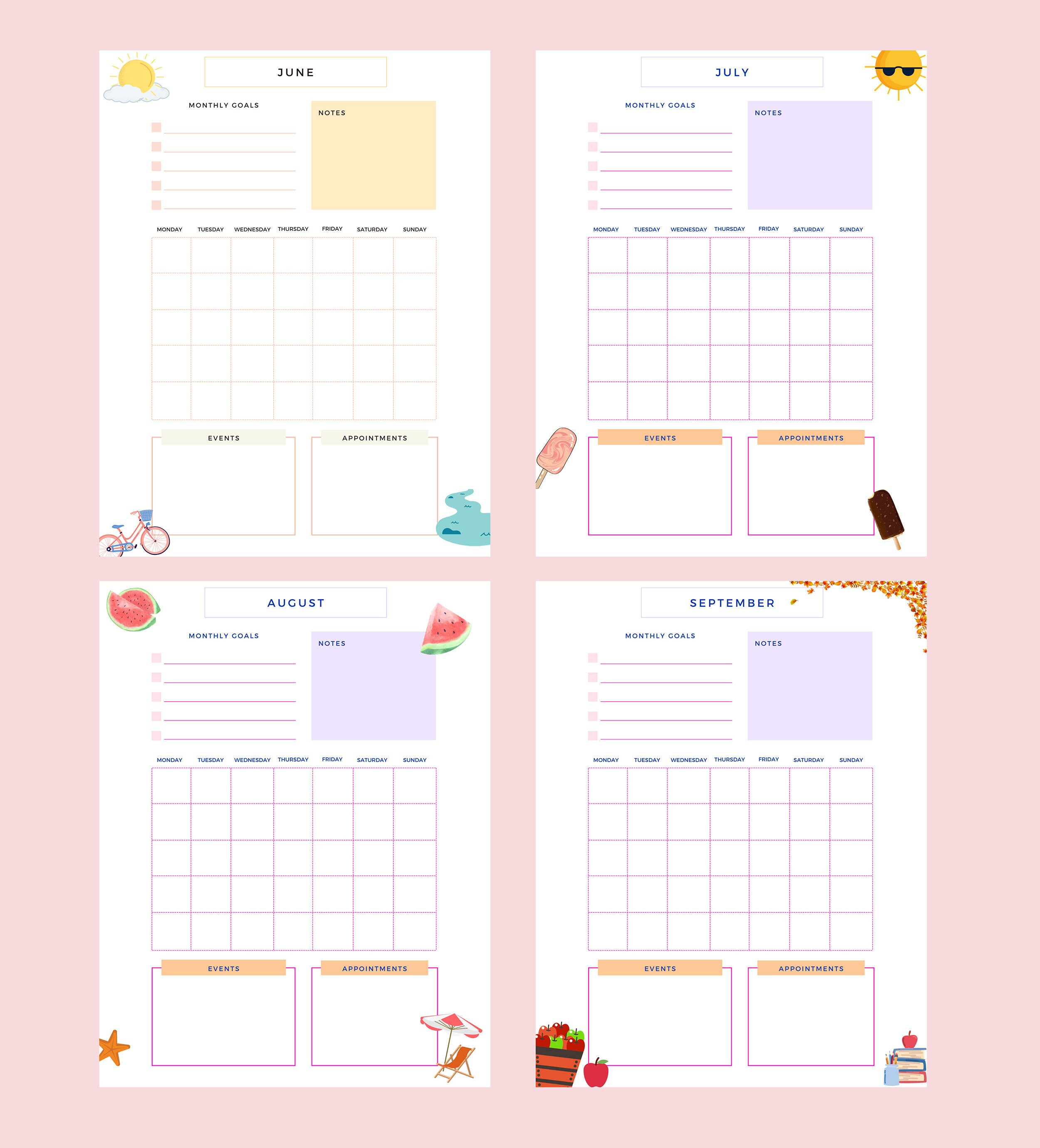 Life Planner Printable Daily, Weekly, and Monthly Planner. Digital ...
