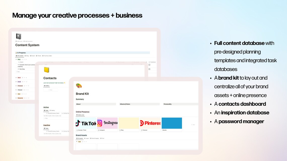 2024 Notion Life Planner Template for Creatives With a Live, Integrated Task Database - Etsy
