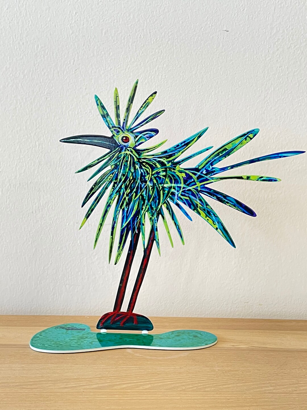 David Gerstein Pop Art Hand Made Metal Sculpture Birds --- "crazy Bird ...