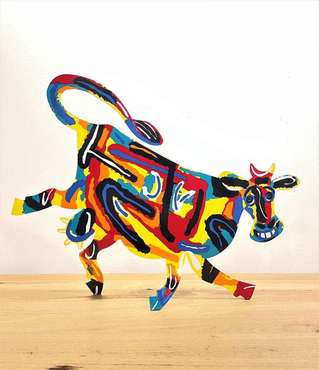 David Gerstein Pop Art Hand-made Metal Sculpture -cow " Elza " - Etsy