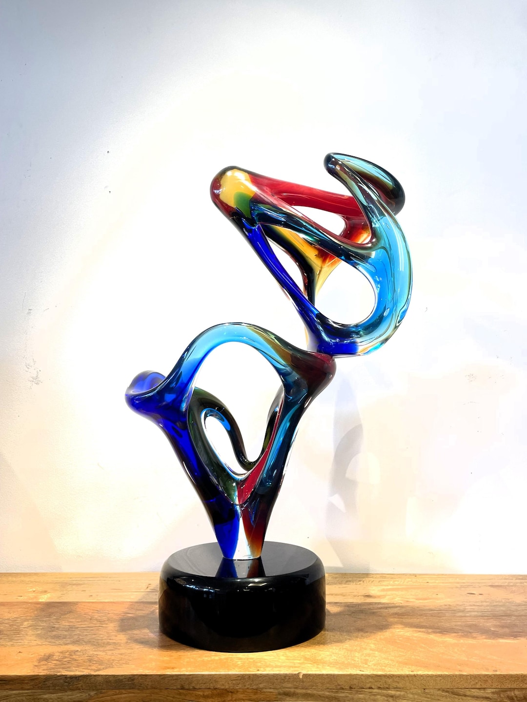 Murano Large Stained Handmade Glass Sculpture by Giuliano Busato - Etsy