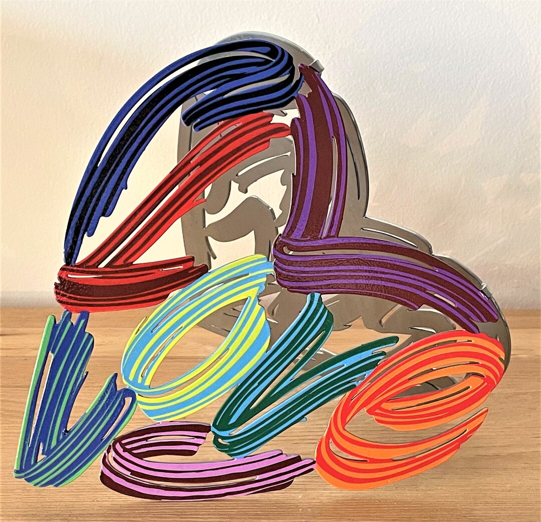 David Gerstein Pop Art Metal Sculpture Hearts --- "strokes of Love" - Etsy