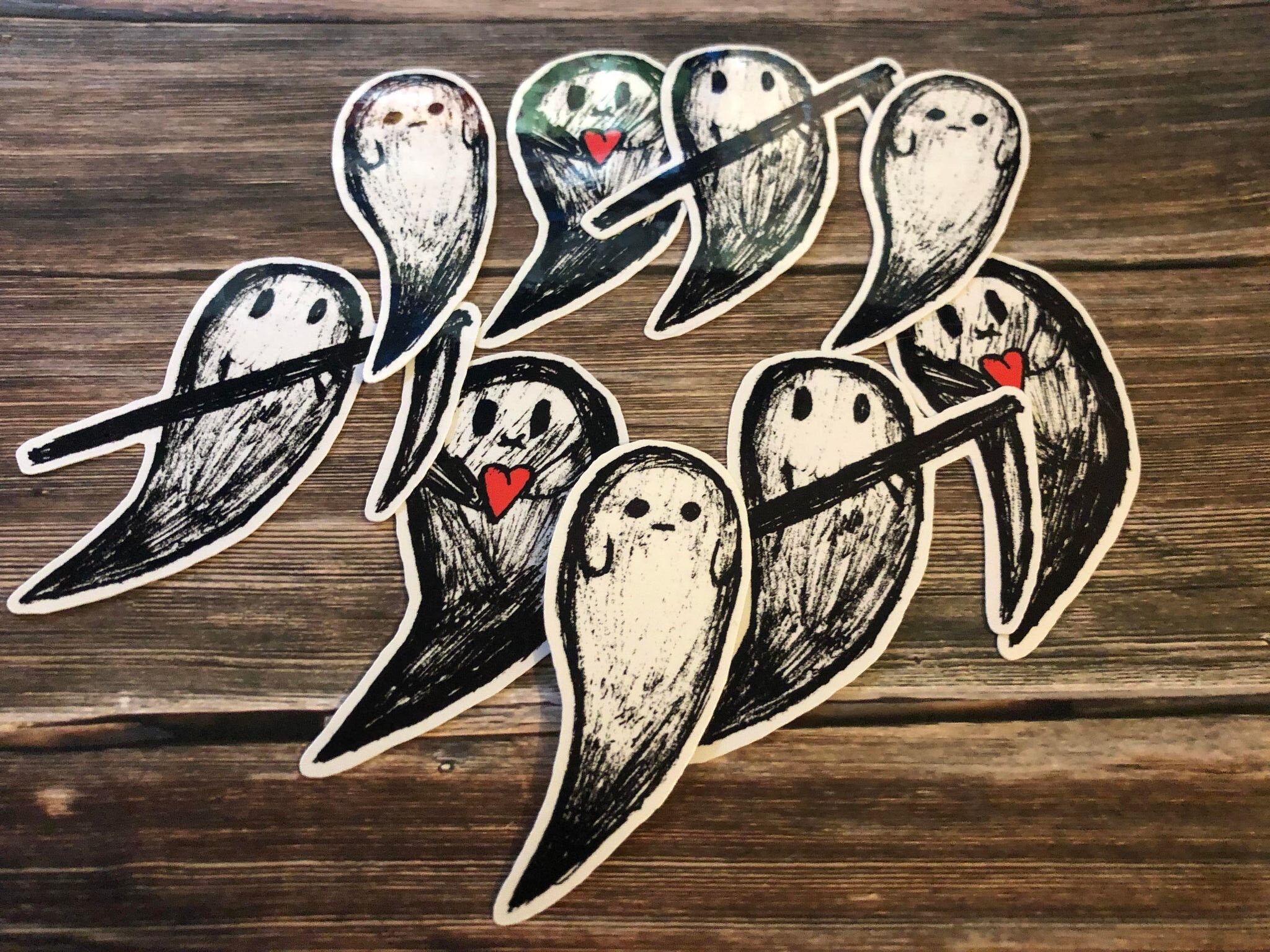 Gothic Unamused Ghost Sticker Horror Water Resistant Sticker - Etsy