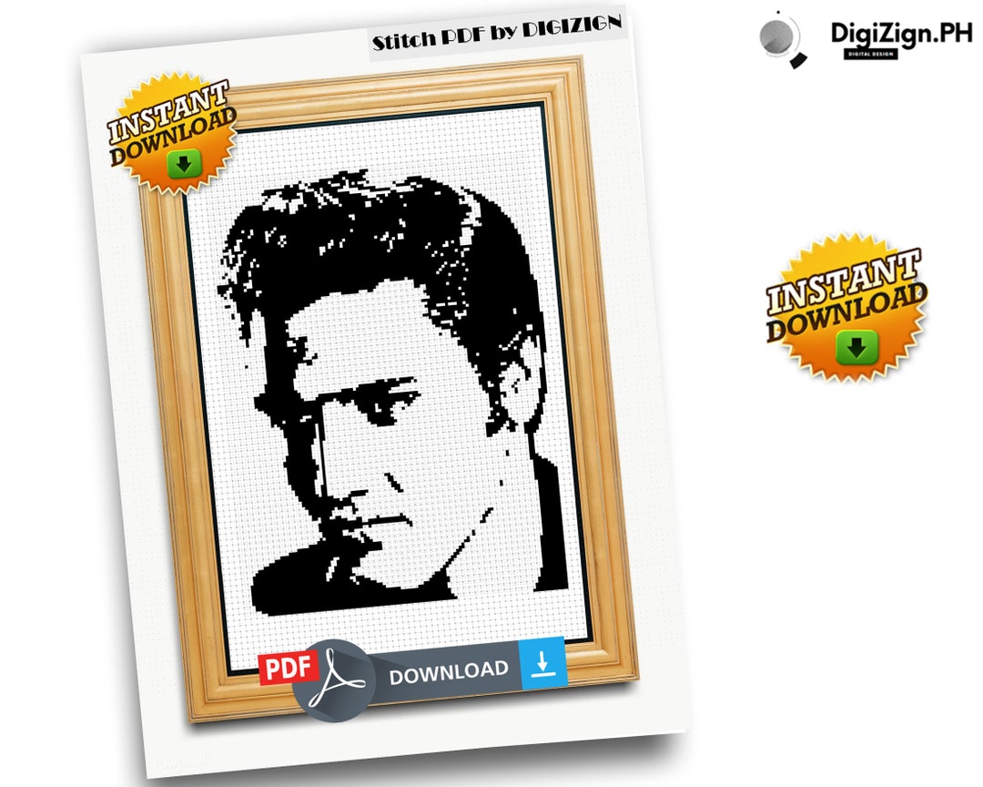 Elvis Cross Stitch Pattern Black Cross Stitch Celebrity - Etsy