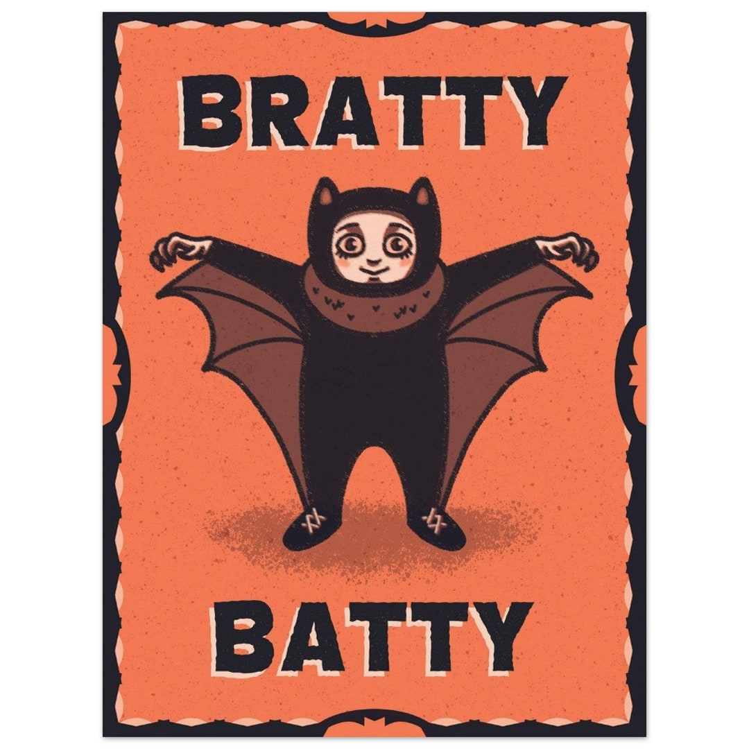 Bratty Batty Halloween Art Print - Museum-quality Matte Paper - Etsy