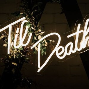 Til Death Neon Sign, Wedding Neon Sign, Custom Neon Sign, Neon Sign ...