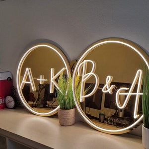 Gold Mirror Custom Neon Sign Boho Wedding Sign With Custom - Etsy