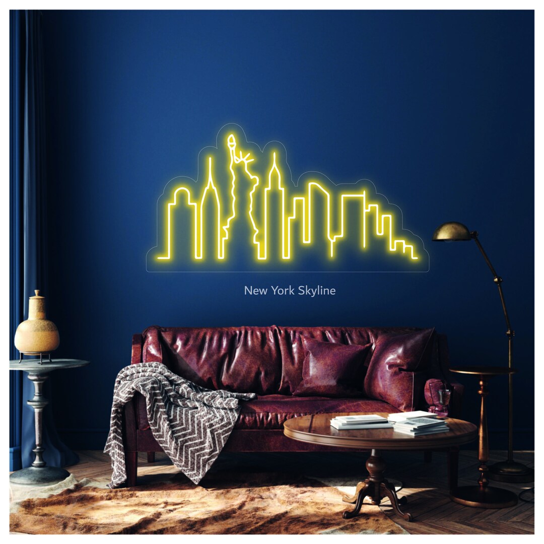 New York City Skyline, Neon Bar Sign, Office Sign, Led Sign for Bedroom ...