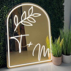 Gold Mirror Custom Neon Sign Boho Wedding Sign With Custom - Etsy