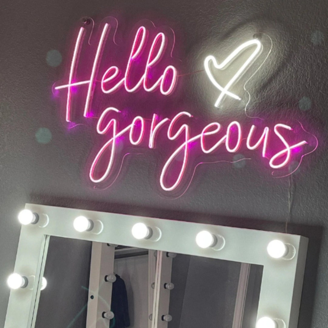 Hello Gorgeous Neon Sign, Beauty LED Neon Sign, Neon Light Decor ...