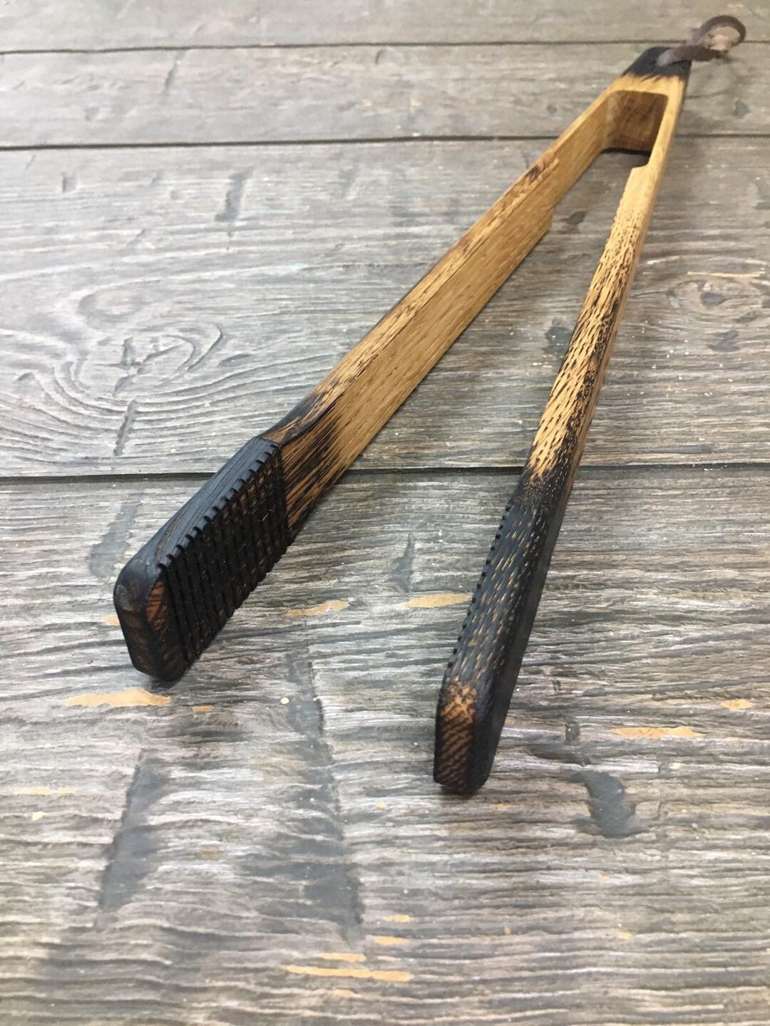 Grill Tongs, Wooden, Handmade From Oak,wooden Tongs for the Kitchen ...