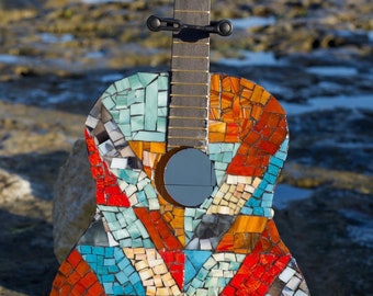 Mosaic Guitar Art | Etsy