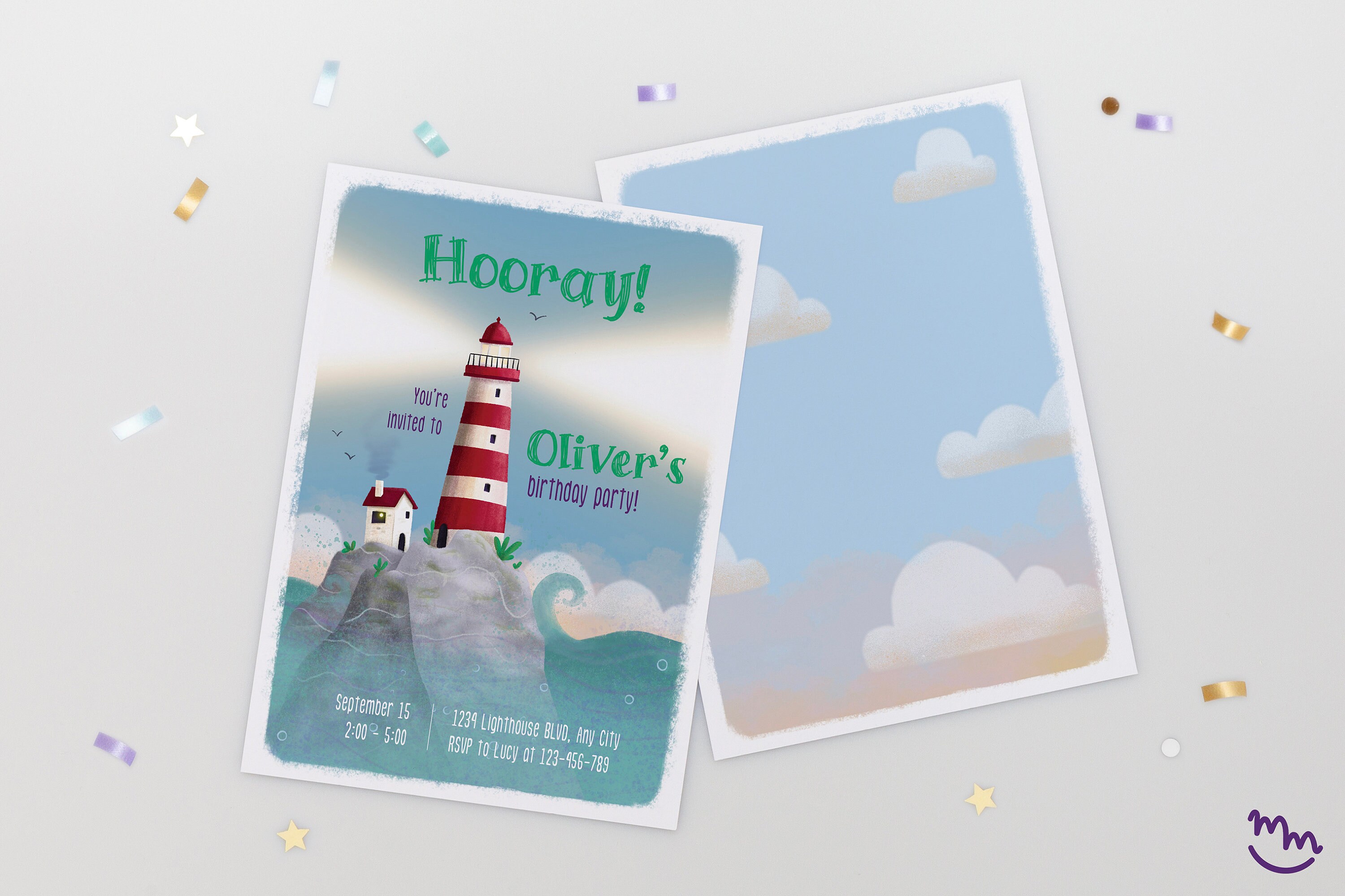 Editable Lighthouse Birthday Invitation Printable Invite - Etsy