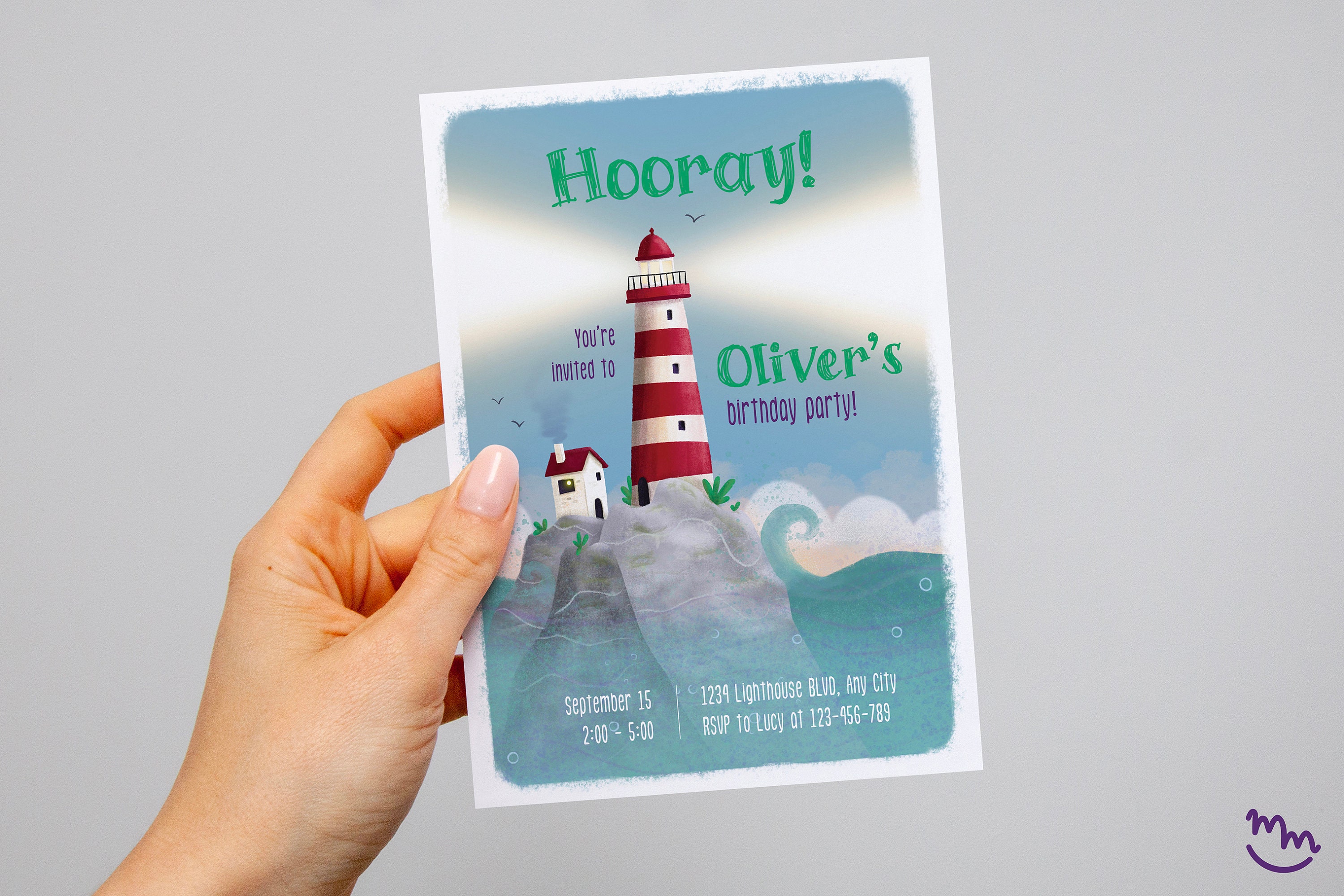 Editable Lighthouse Birthday Invitation Printable Invite - Etsy