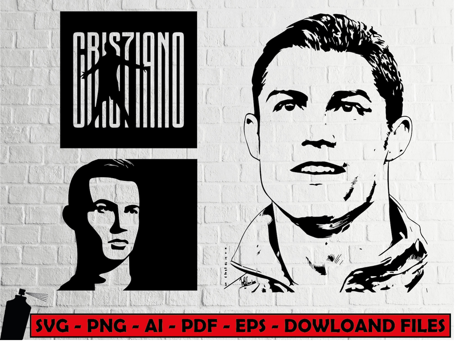Cristiano Ronaldo Svg CR7 Svg Laser Cut Files Cricut - Etsy Canada