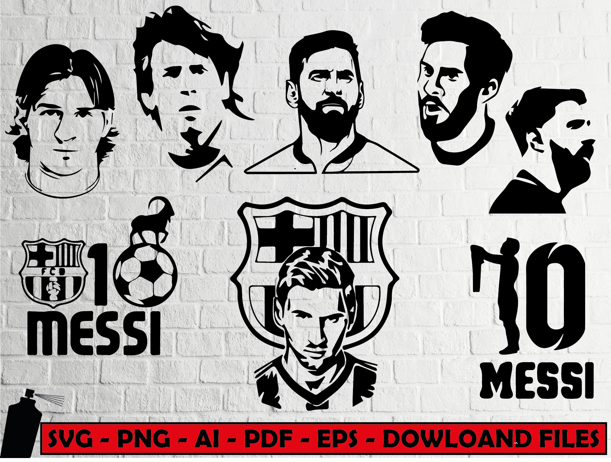 Messi svg Lionel Messi Arte digital Cabra messi Fútbol - Etsy España