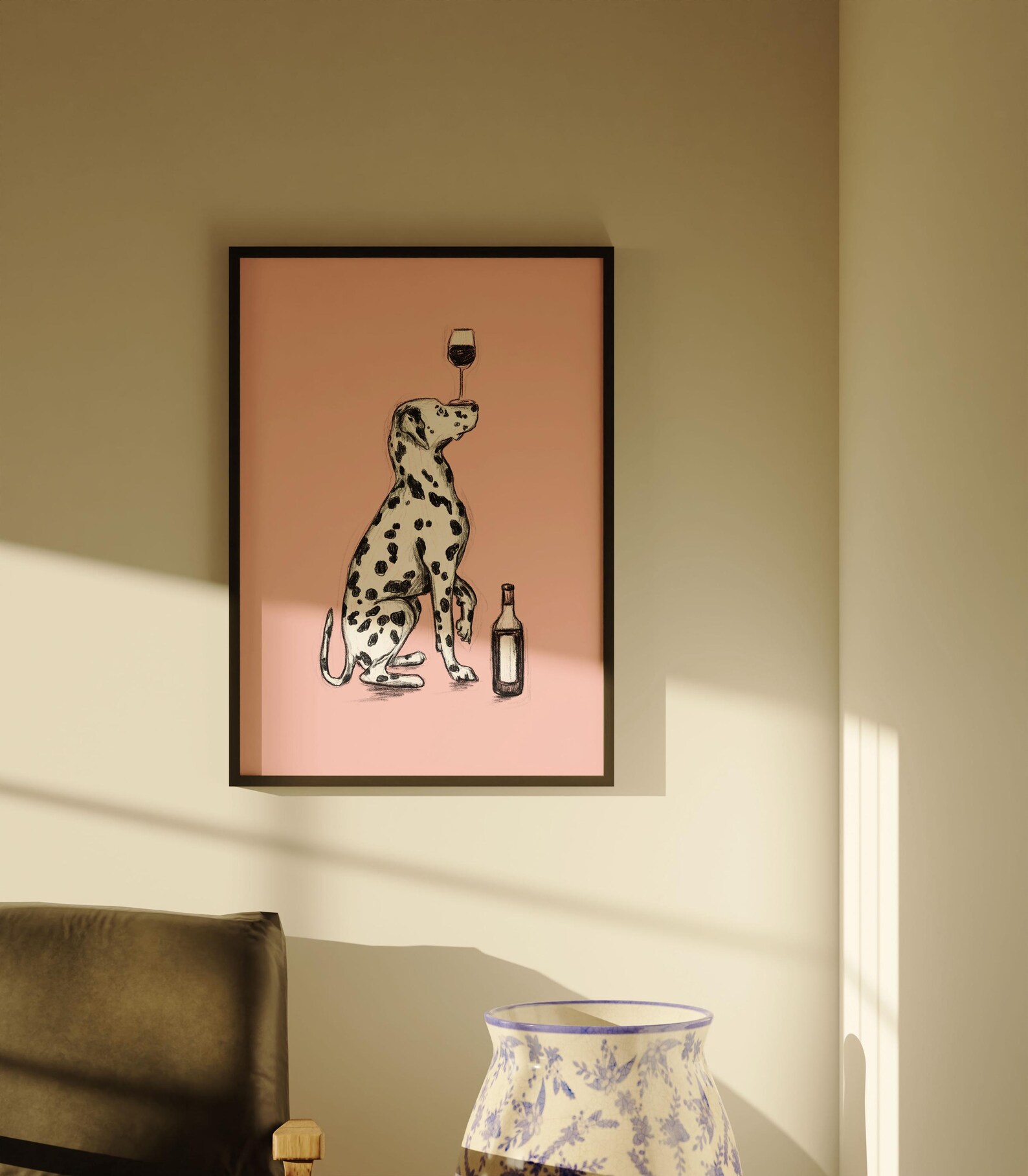 Customisable Dalmation Wall Art | Dalmation Drawing, Dalmation Print ...