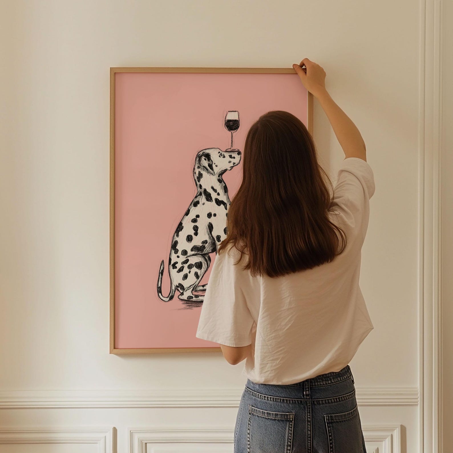 Customisable Dalmation Wall Art | Dalmation Drawing, Dalmation Print ...