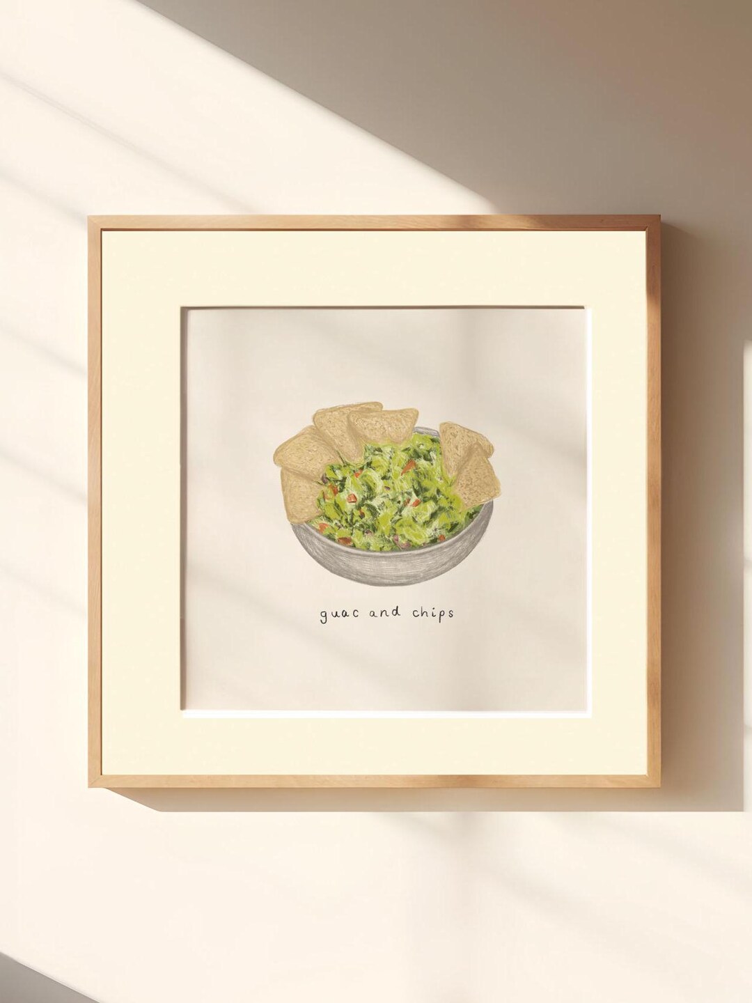 Guac and Chips Art Print - Guacamole & Tortilla Chip Illustration ...