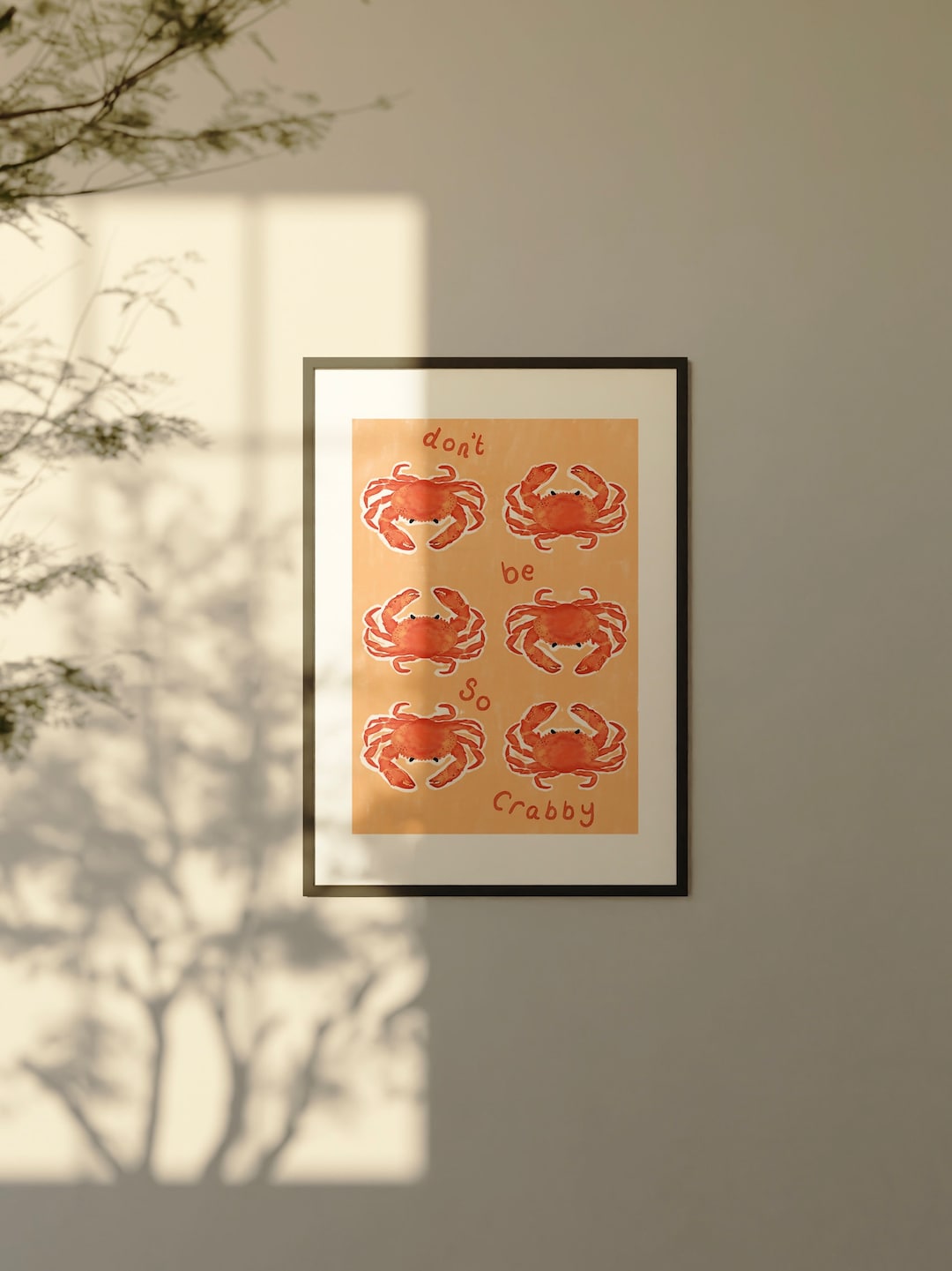 Dont Be so Crabby, Crab Wall Art, Crab Poster, Crab Drawing, Kitchen ...