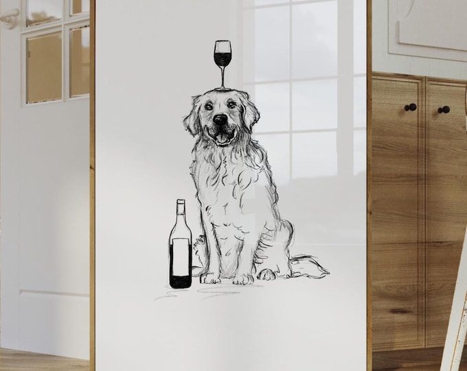 Vintage Style Dog Print Nursery Decor Golden Retriever Vintage Style ...