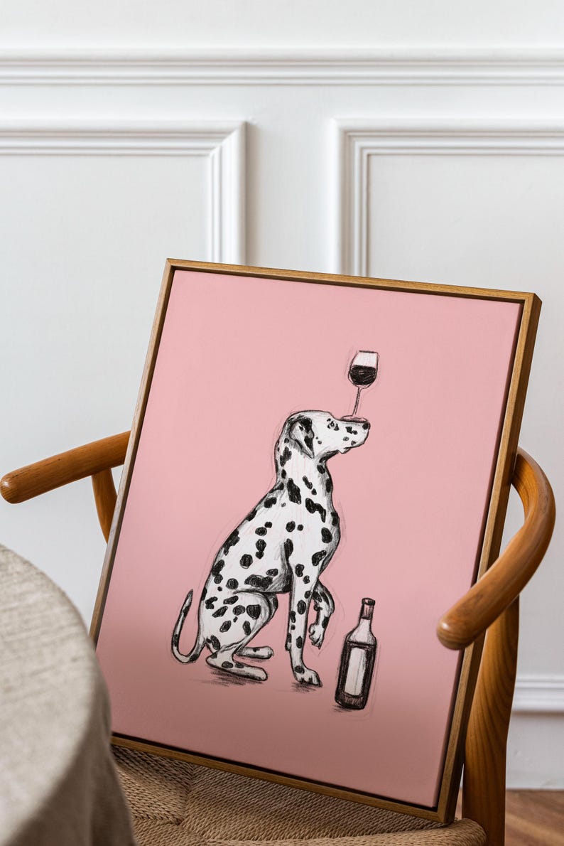 Customisable Dalmation Wall Art | Dalmation Drawing, Dalmation Print ...