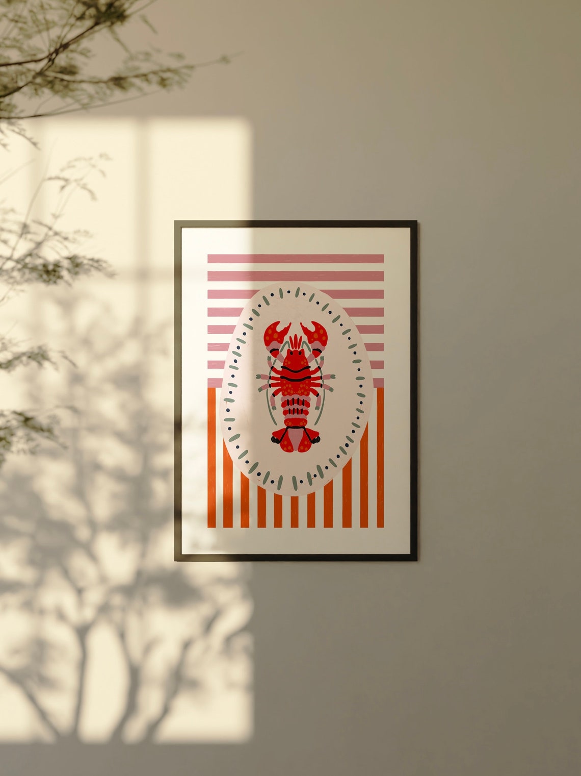 Lobster Wall Art, Lobster Print, Red Pink Orange Lobster, Lobster Art ...