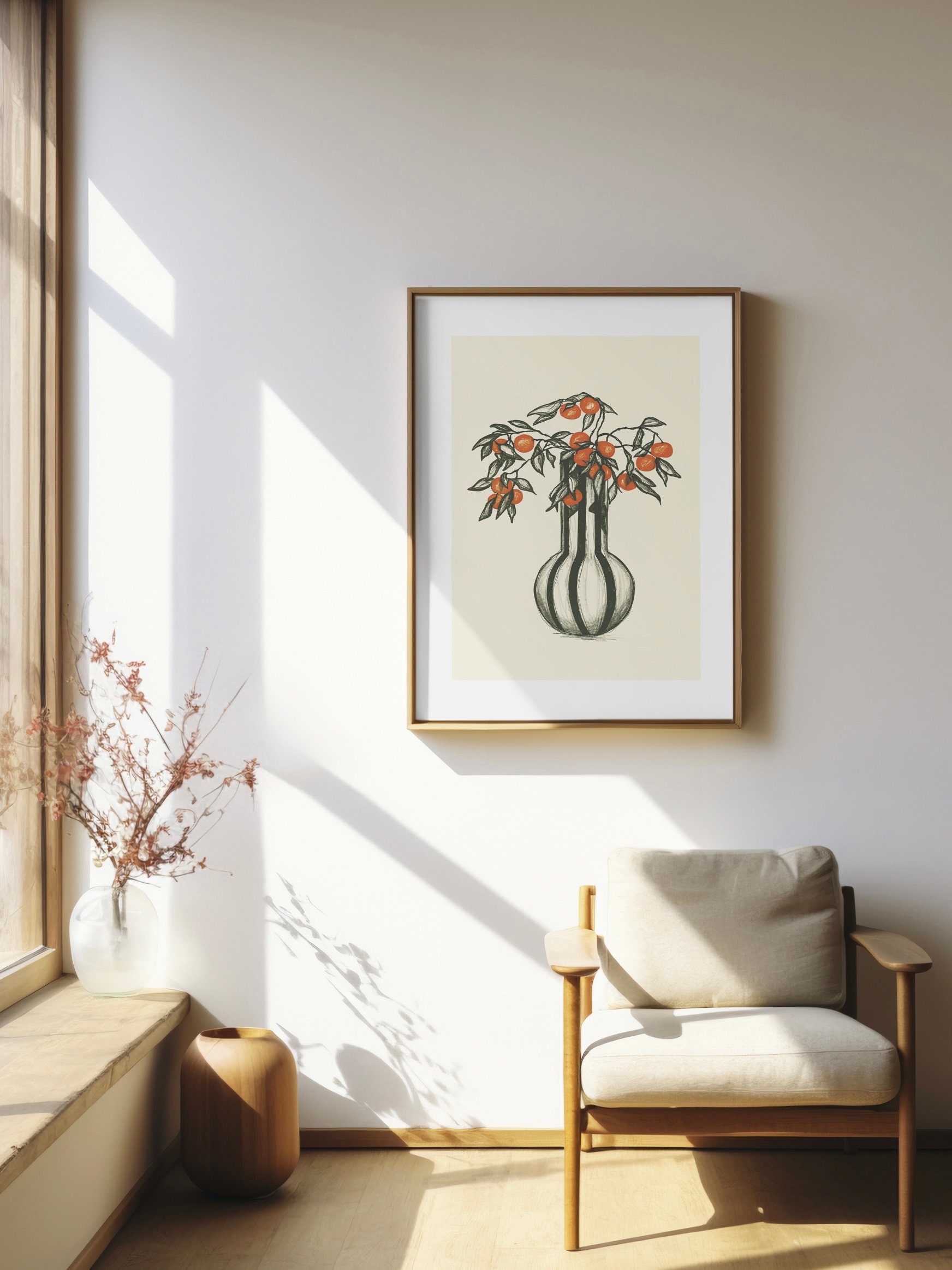 Orange Tree Print, Orange Tree Wall Art, Oranges Print, Oranges Art ...