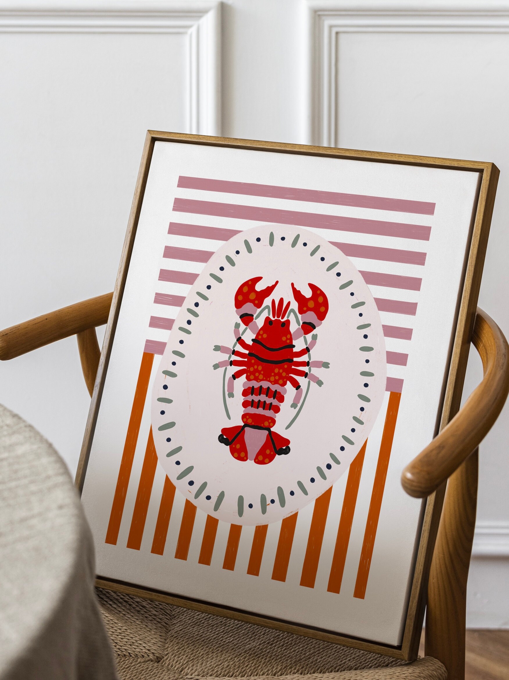 Lobster Wall Art, Lobster Print, Red Pink Orange Lobster, Lobster Art ...