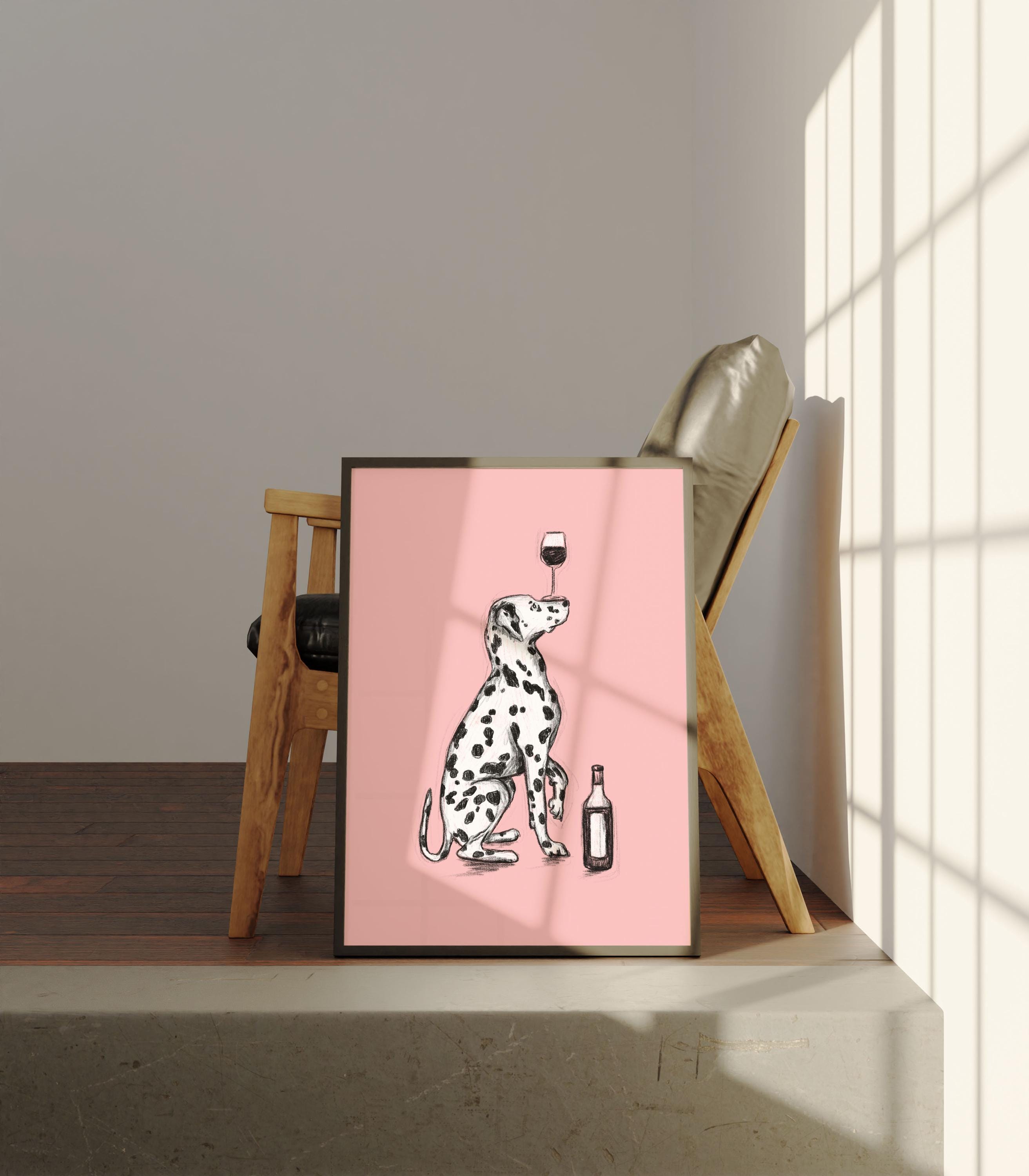 Customisable Dalmation Wall Art | Dalmation Drawing, Dalmation Print ...