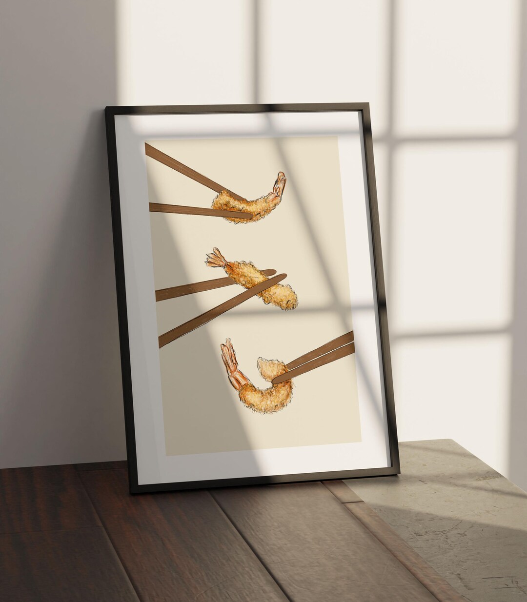 Prawns Art Print | Tempura Poster, Shrimp Prawn Illustration, Shrimp ...