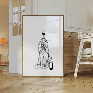 Cocker Spaniel Wall Art, Cocker Spaniel Drawing, Dog Lovers Gift ...