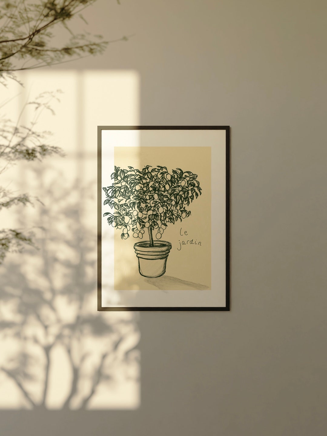 Lemon Tree Print, Yellow Lemon Tree Art, Lemon Fruit Wall Art, Lemons ...