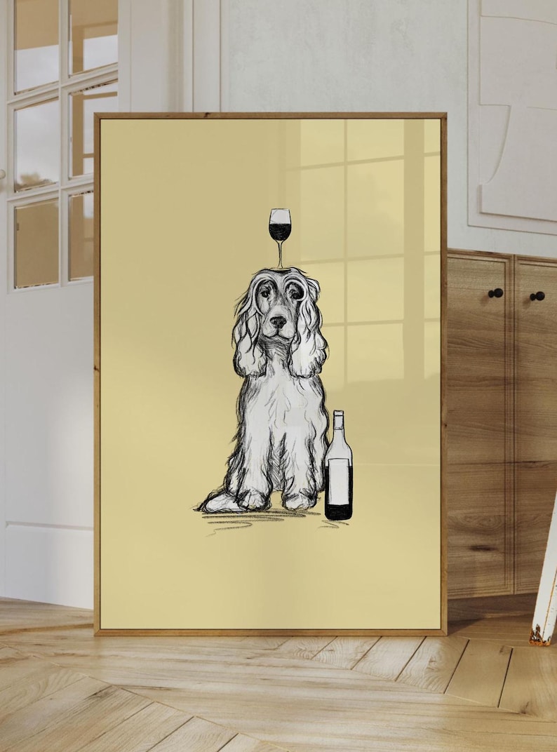 Cocker Spaniel Wall Art | English Cocker Spaniel Drawing, Dog Lovers ...