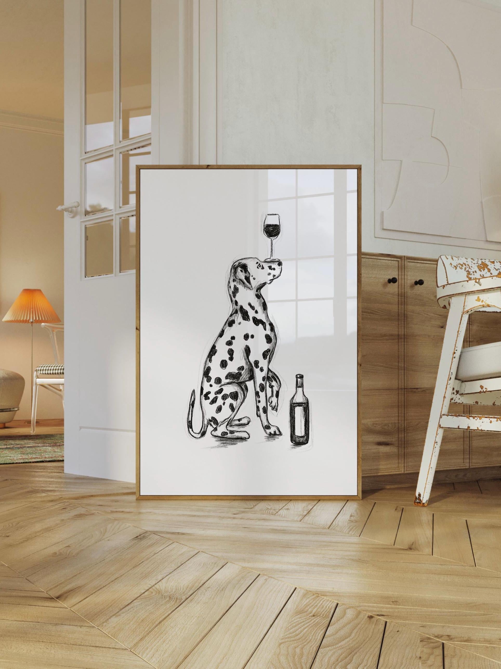 Customisable Dalmation Wall Art | Dalmation Drawing, Dalmation Print ...