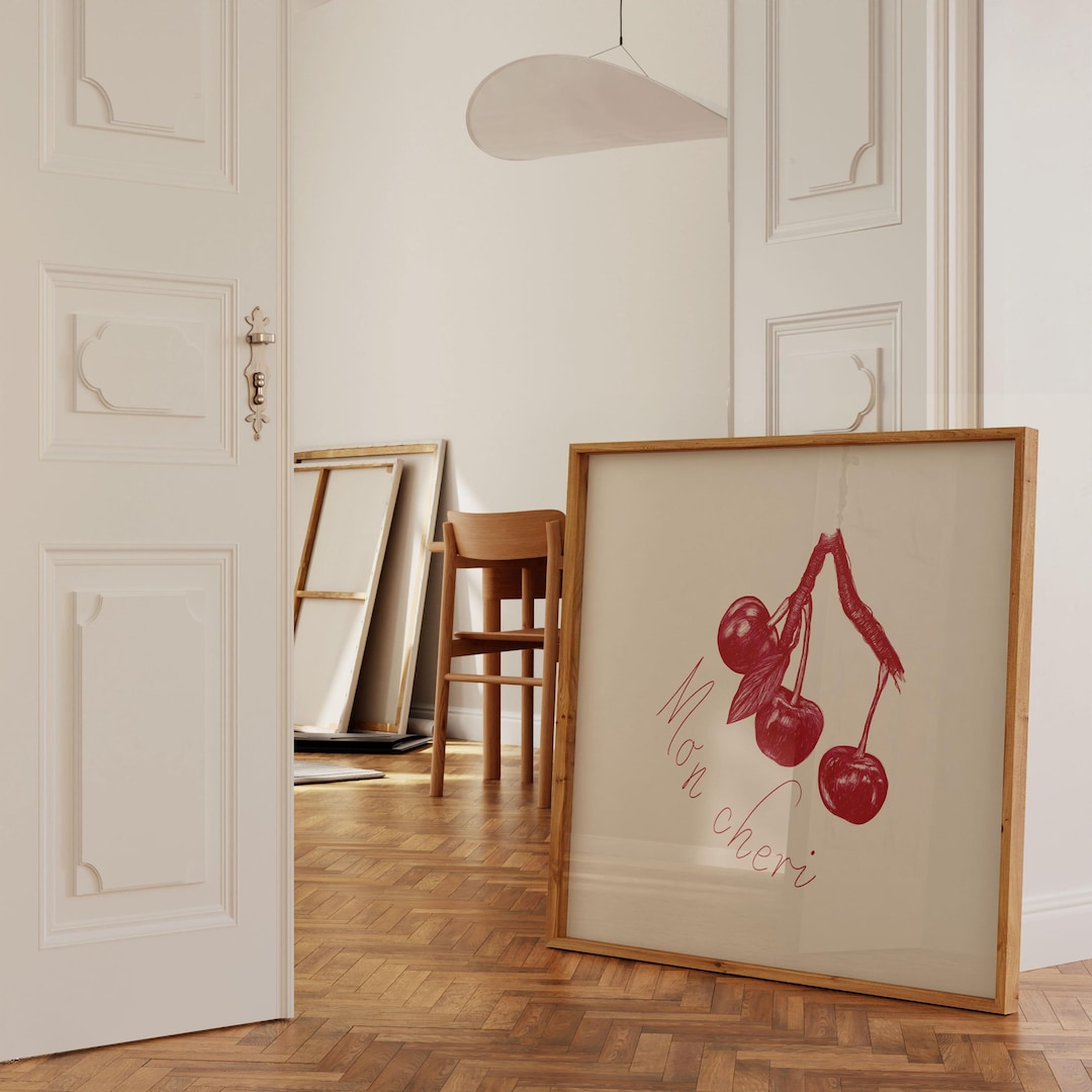Cherry Wall Art Print L Mon Cheri Art, Cherry Poster, Cherry Print ...