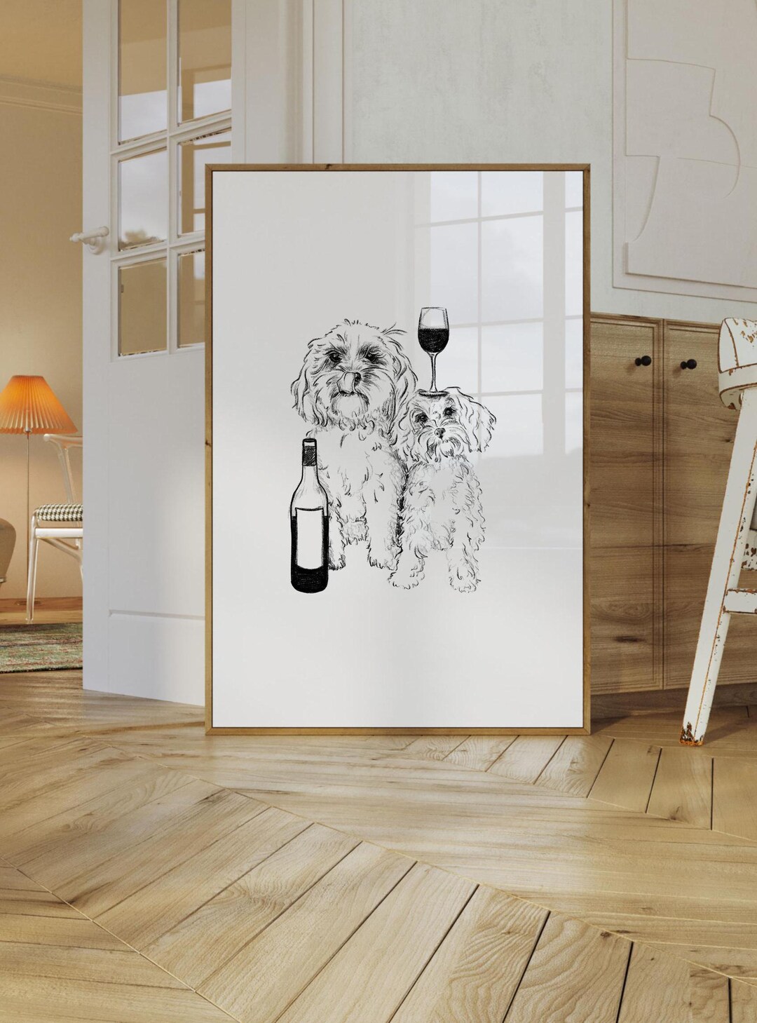 Customisable Cavapoo Wall Art | Dogs and Wine Art, Cockerpoo ...