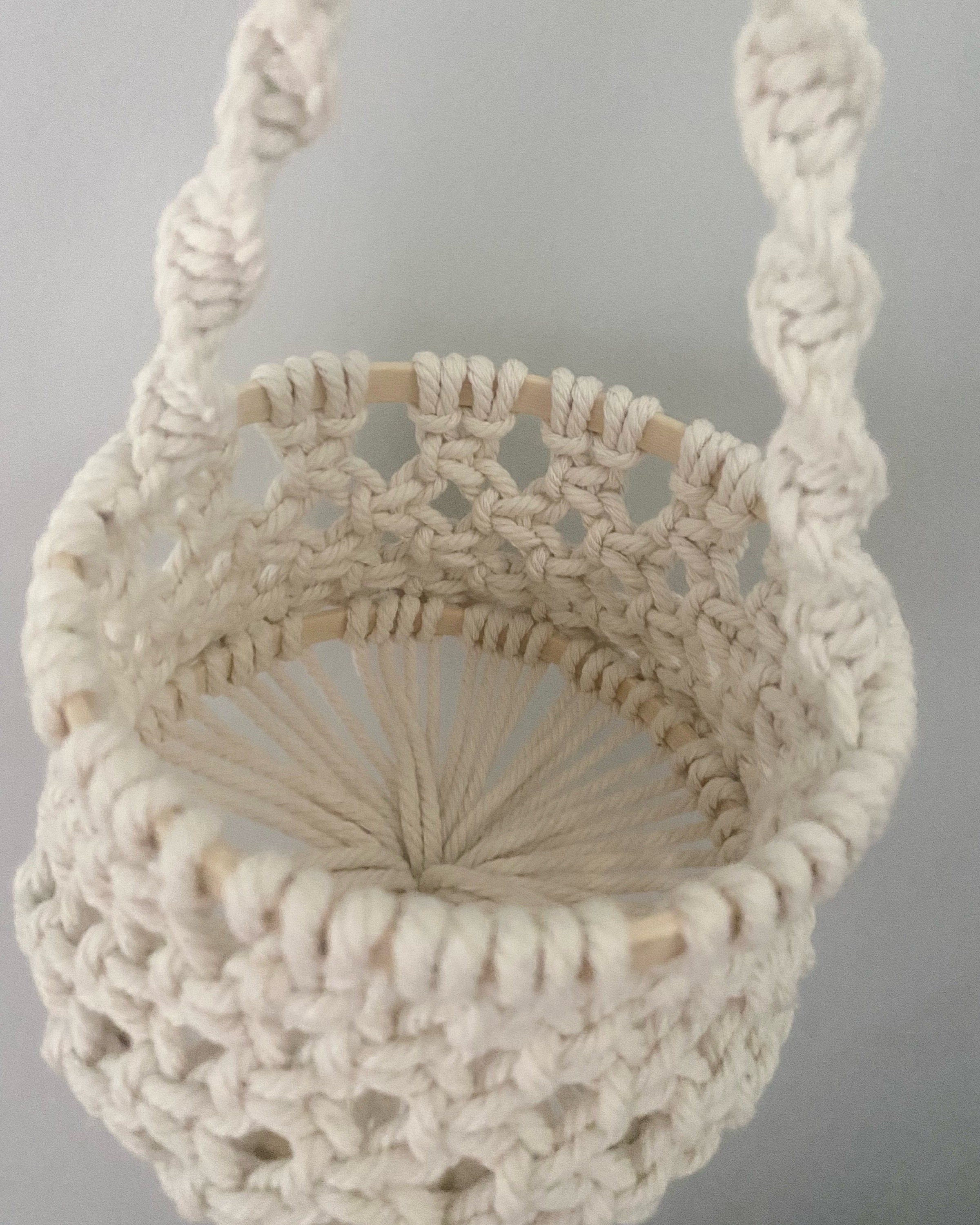 Macrame Basket With Tassel, Boho Flower Girl Basket, Plant Holder - Etsy