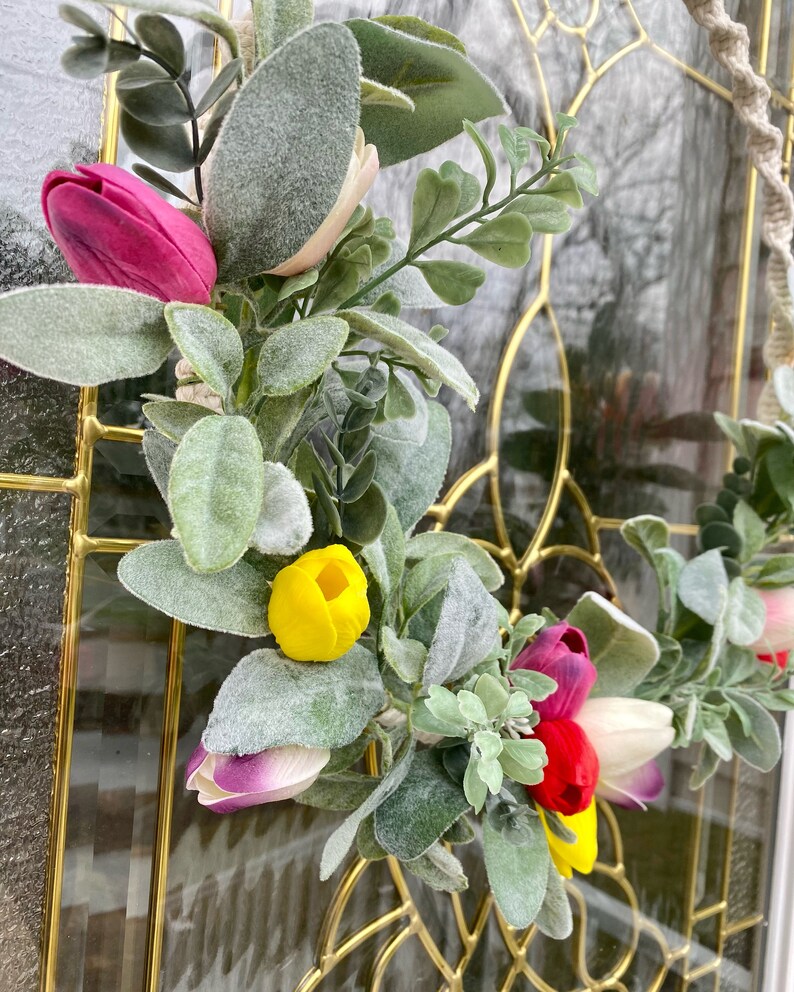 Spring Macrame Hoop Wreath Farmhouse Decor Flower Wreath - Etsy