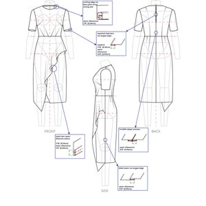 Colorblock Dress PDF Sewing Pattern/sizes Us20-us30/difficulty Level ...