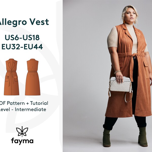 Long Vest Pattern - Etsy